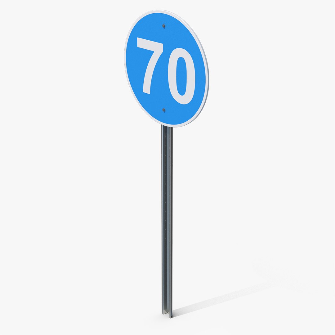 Minimum Speed 70 Road Sign 3D model - TurboSquid 2106290