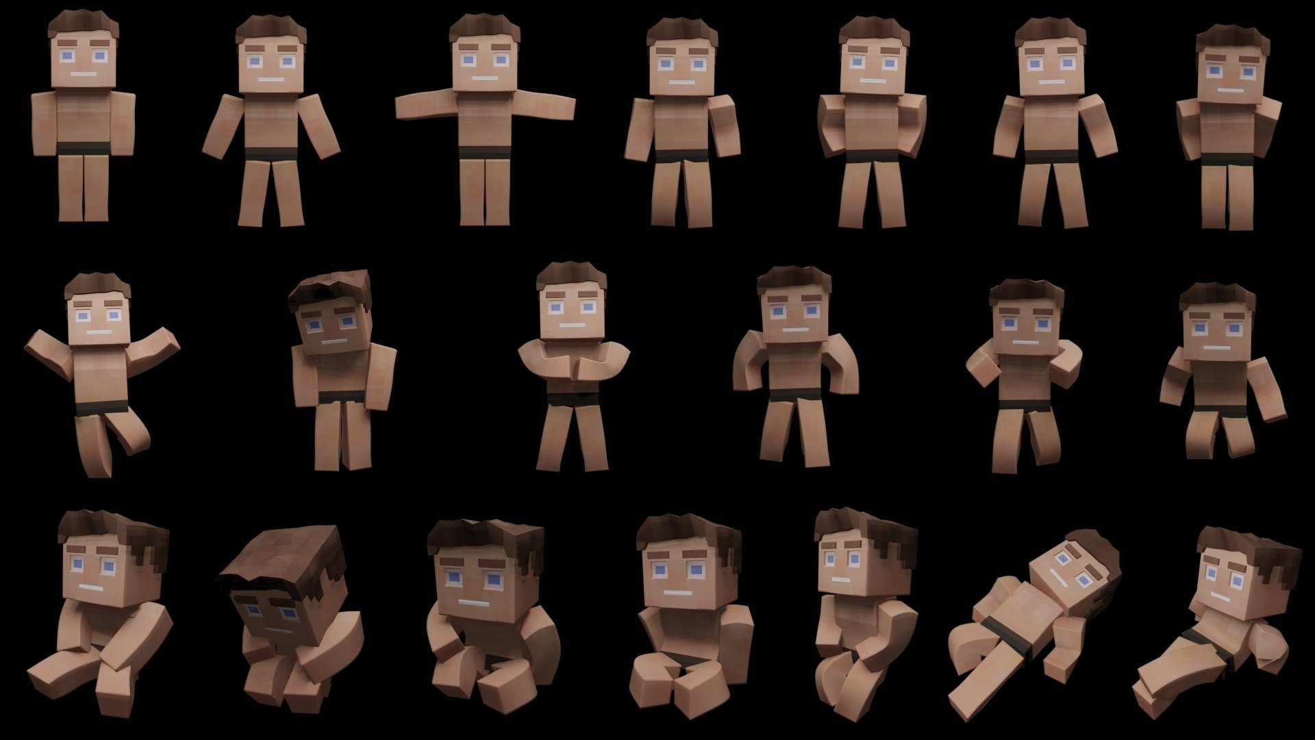 Minecraft Inspired Male Character 3D - TurboSquid 1912176