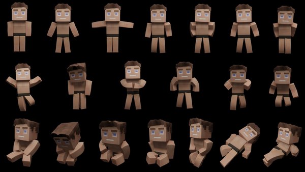 Personagem masculino inspirado no Minecraft Modelo 3D - TurboSquid 1912176