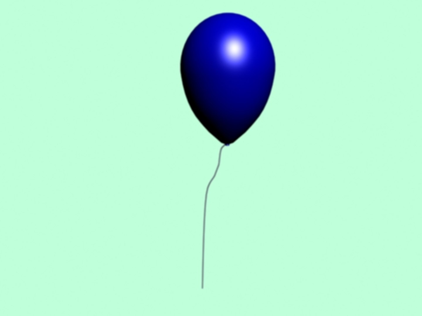 free blue balloon 3d model