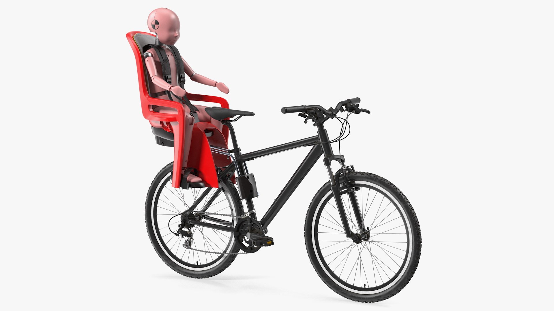 Bike with Child Crash Test Dummy in Safety Seat 3D model - TurboSquid ...