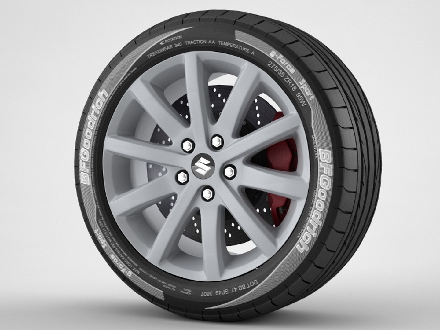 Suzuki Sx4 Rim Tire 3d 3ds
