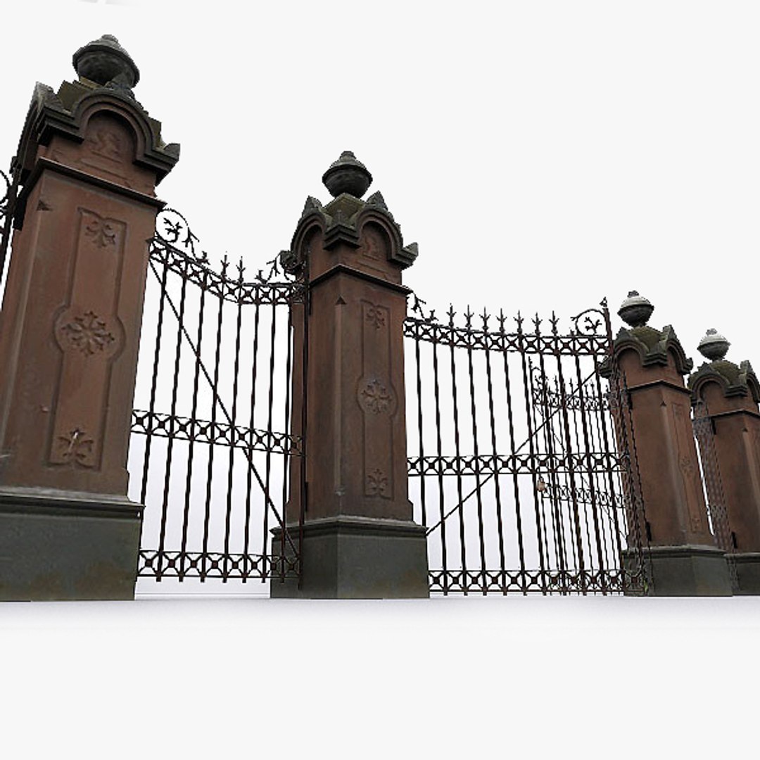 Photorealistic Park Gates Photo 3d 3ds