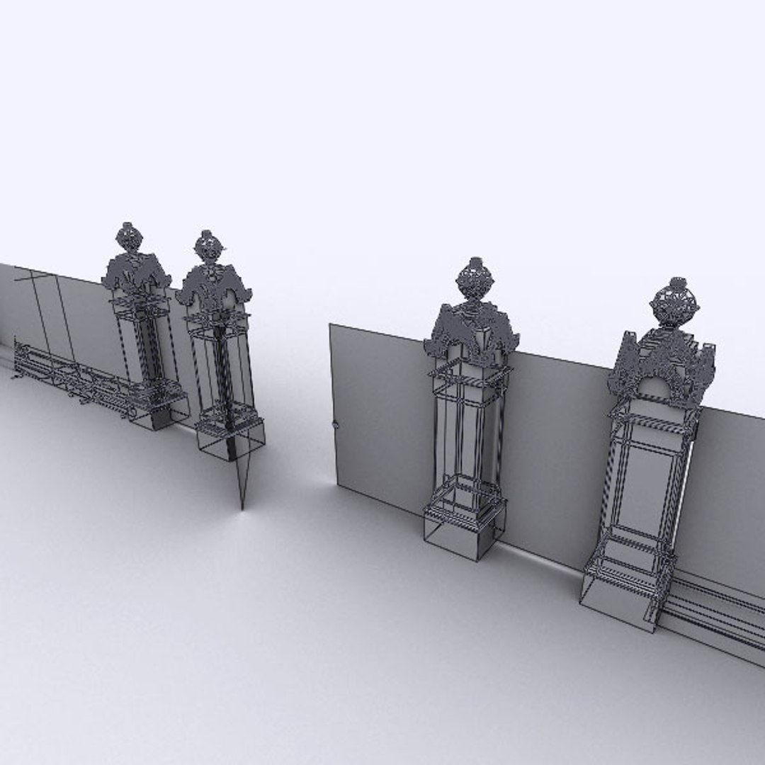 Photorealistic Park Gates Photo 3d 3ds