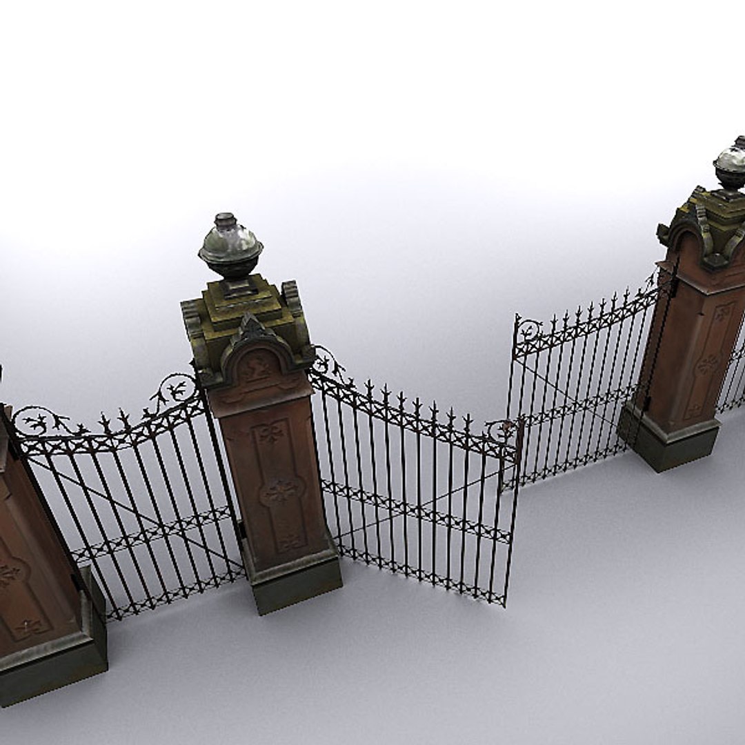 Photorealistic Park Gates Photo 3d 3ds