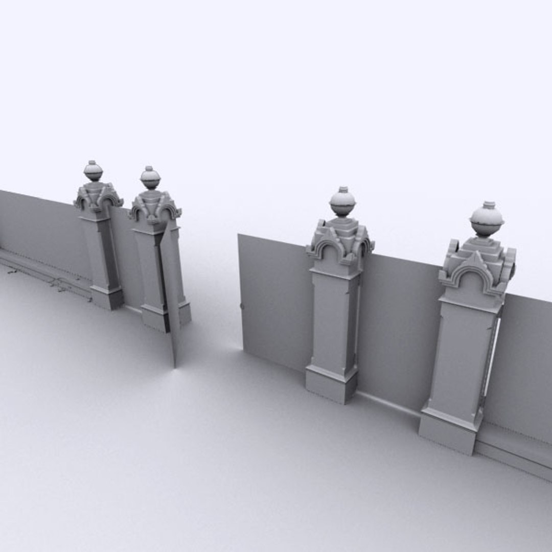 Photorealistic Park Gates Photo 3d 3ds