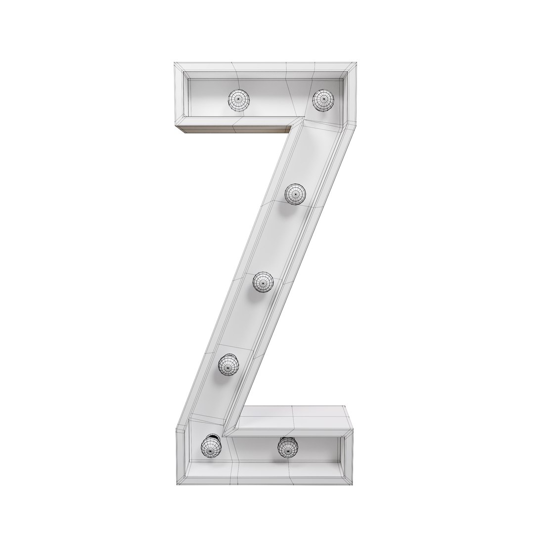 Marquee Letter Z Light Bulb Wooden Glow Sign 3D - TurboSquid 1974664