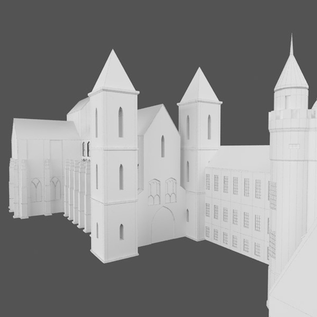 Medieval Castle Palace Cathedral 3d Model