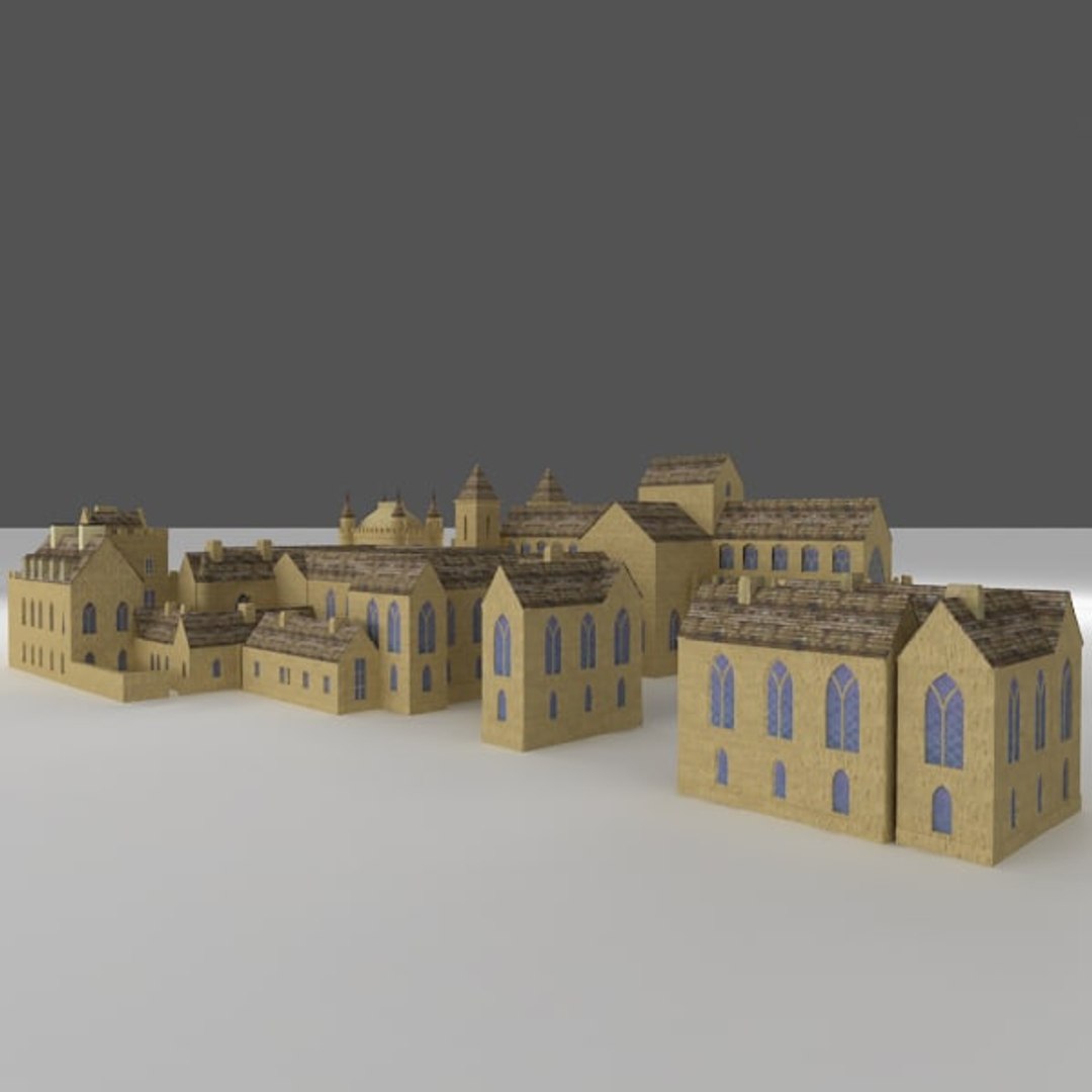 Medieval Castle Palace Cathedral 3d Model