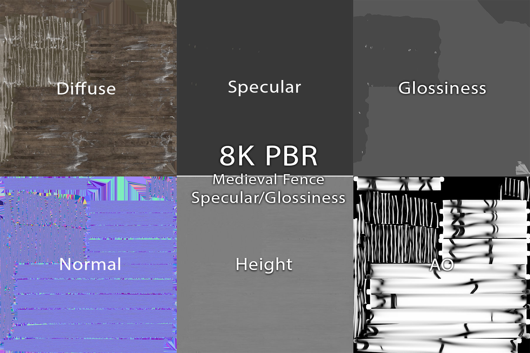 modelo 3d Valla medieval 8K PBR Texturas - TurboSquid 2003905