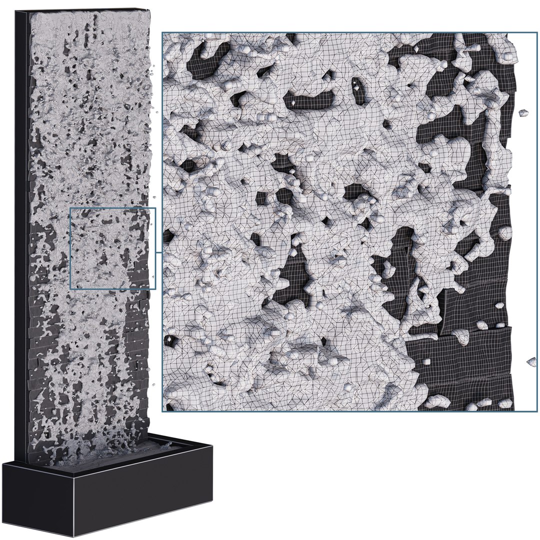 3D 3 Water Wall Fountains - TurboSquid 1938542