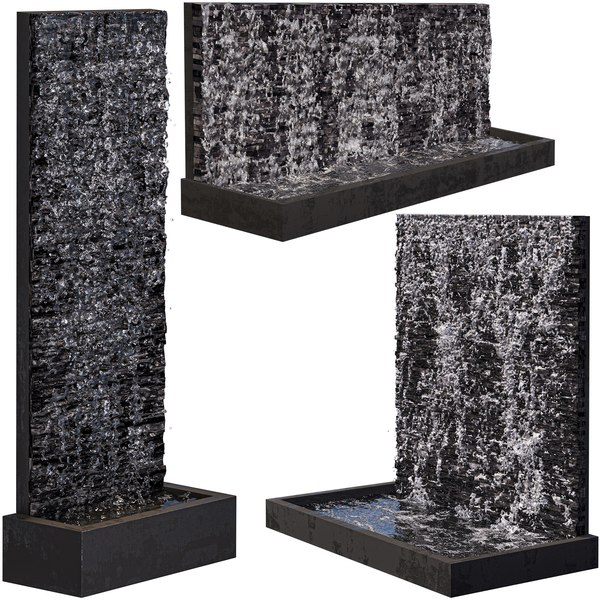 3D 3 Water wall fountains - TurboSquid 1938542