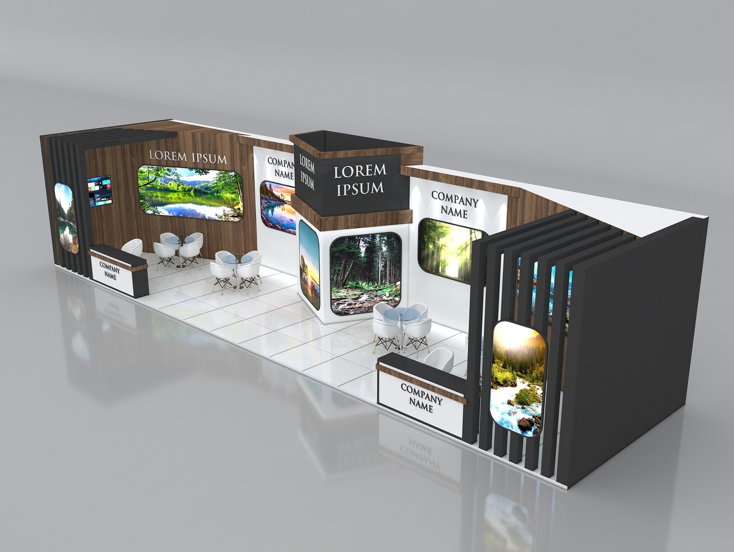 3D Model Booth Exhibit Stand - TurboSquid 1689148