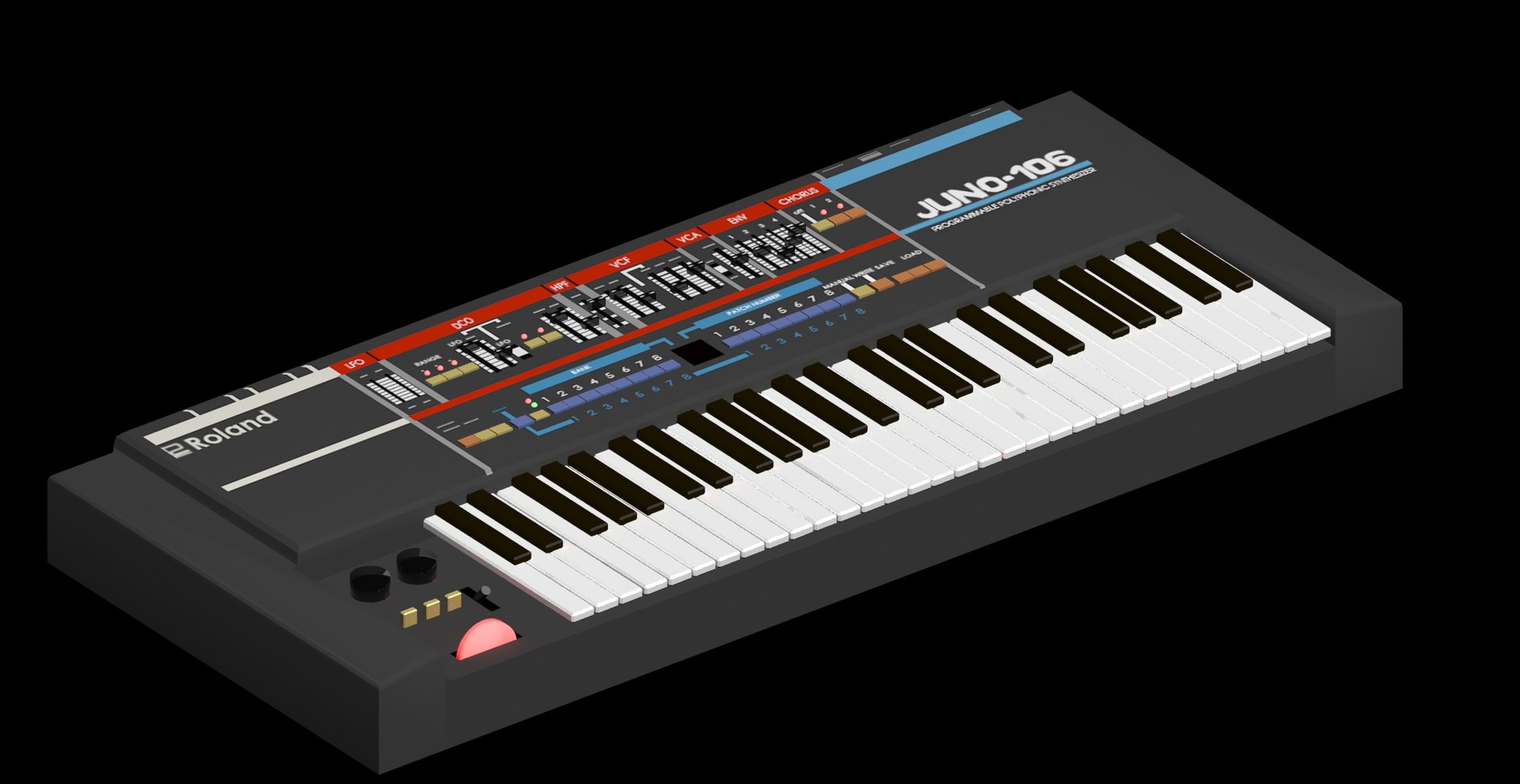 Juno 106 Roland Synthesizer 3D Model - TurboSquid 1278605