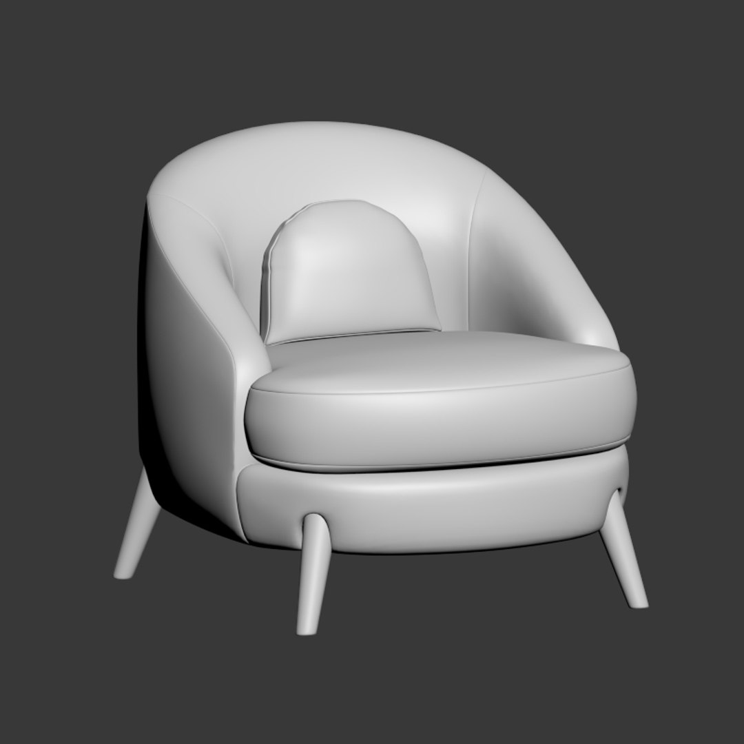 3D Bocca Lounge Chair Josephdirand Model - TurboSquid 1564064