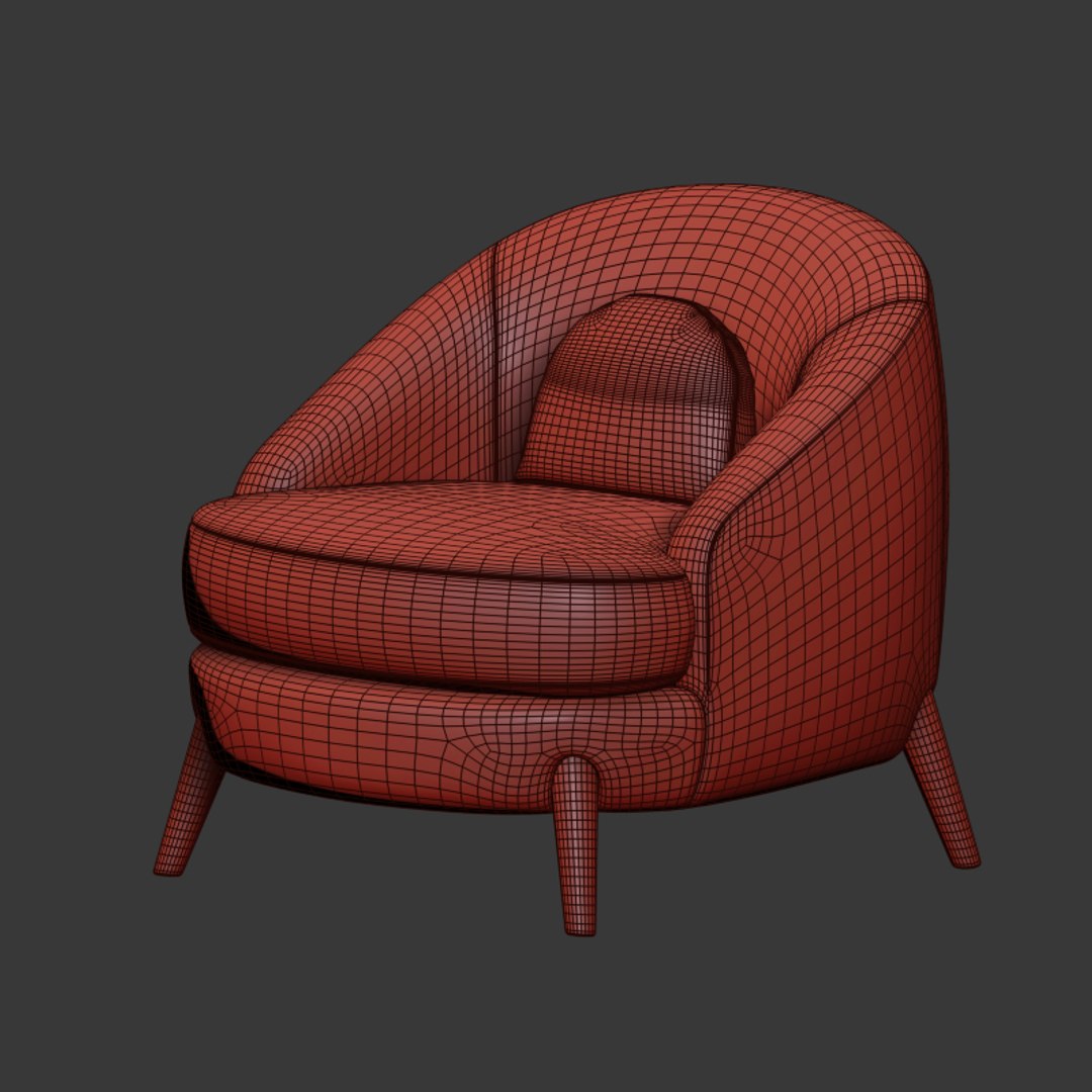 3D Bocca Lounge Chair Josephdirand Model - TurboSquid 1564064