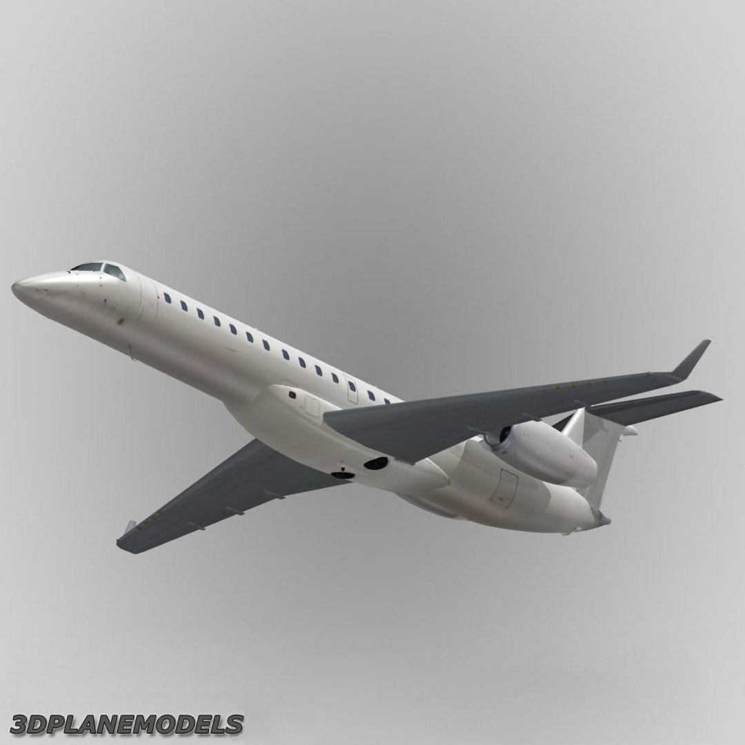 3d Embraer Erj-145 Regional Jet Model