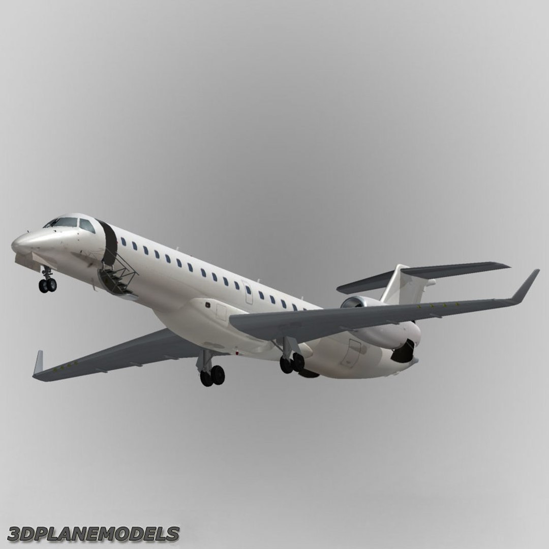 3d Embraer Erj-145 Regional Jet Model