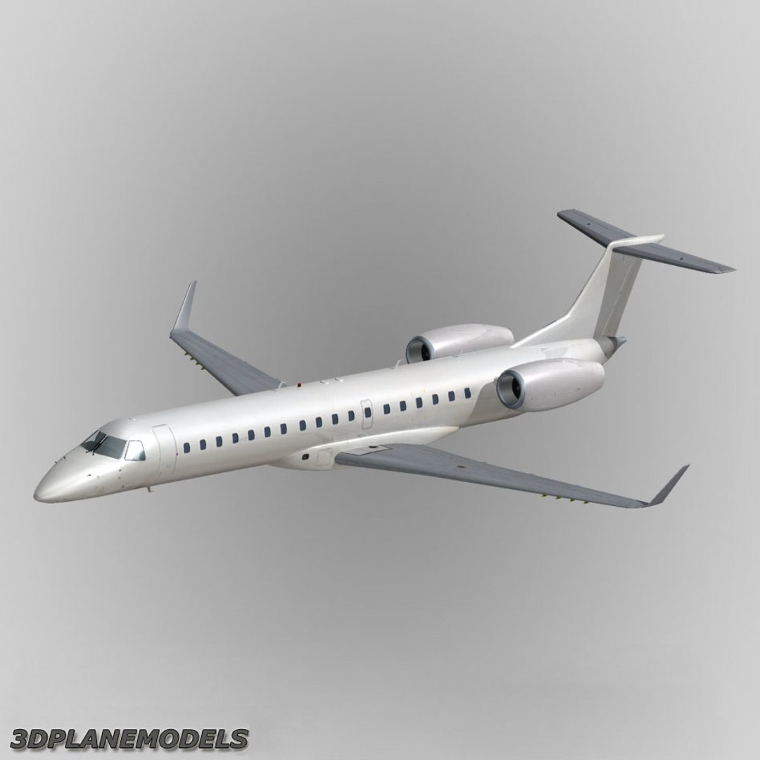 3d Embraer Erj-145 Regional Jet Model