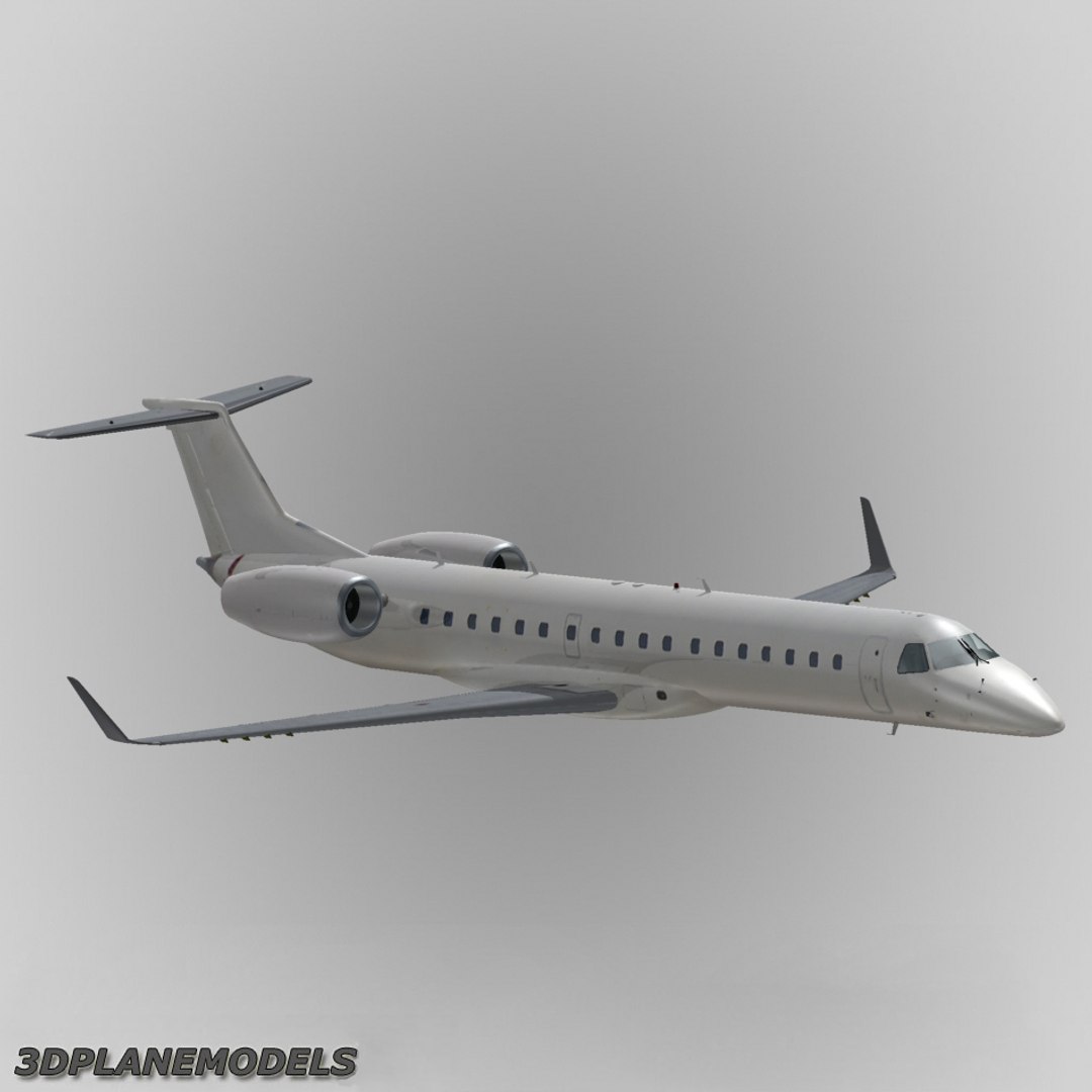 3d Embraer Erj-145 Regional Jet Model
