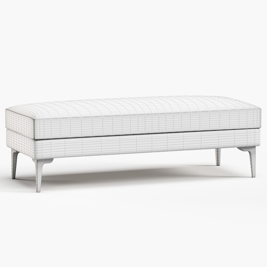 3D West Elm Andes Bench Model - TurboSquid 2419247