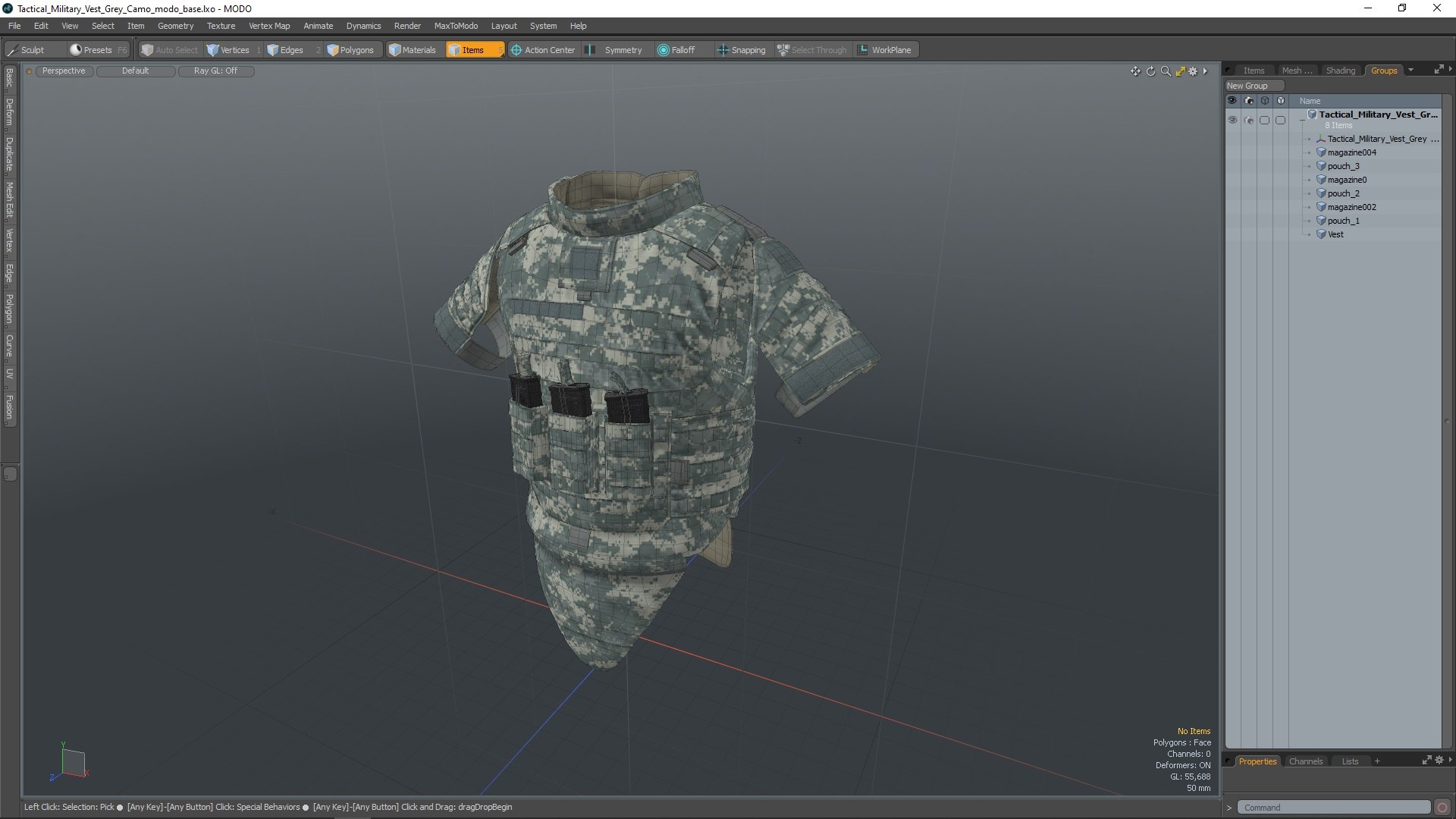 Tactical Military Vest Grey Camo 3D Model - TurboSquid 2260939