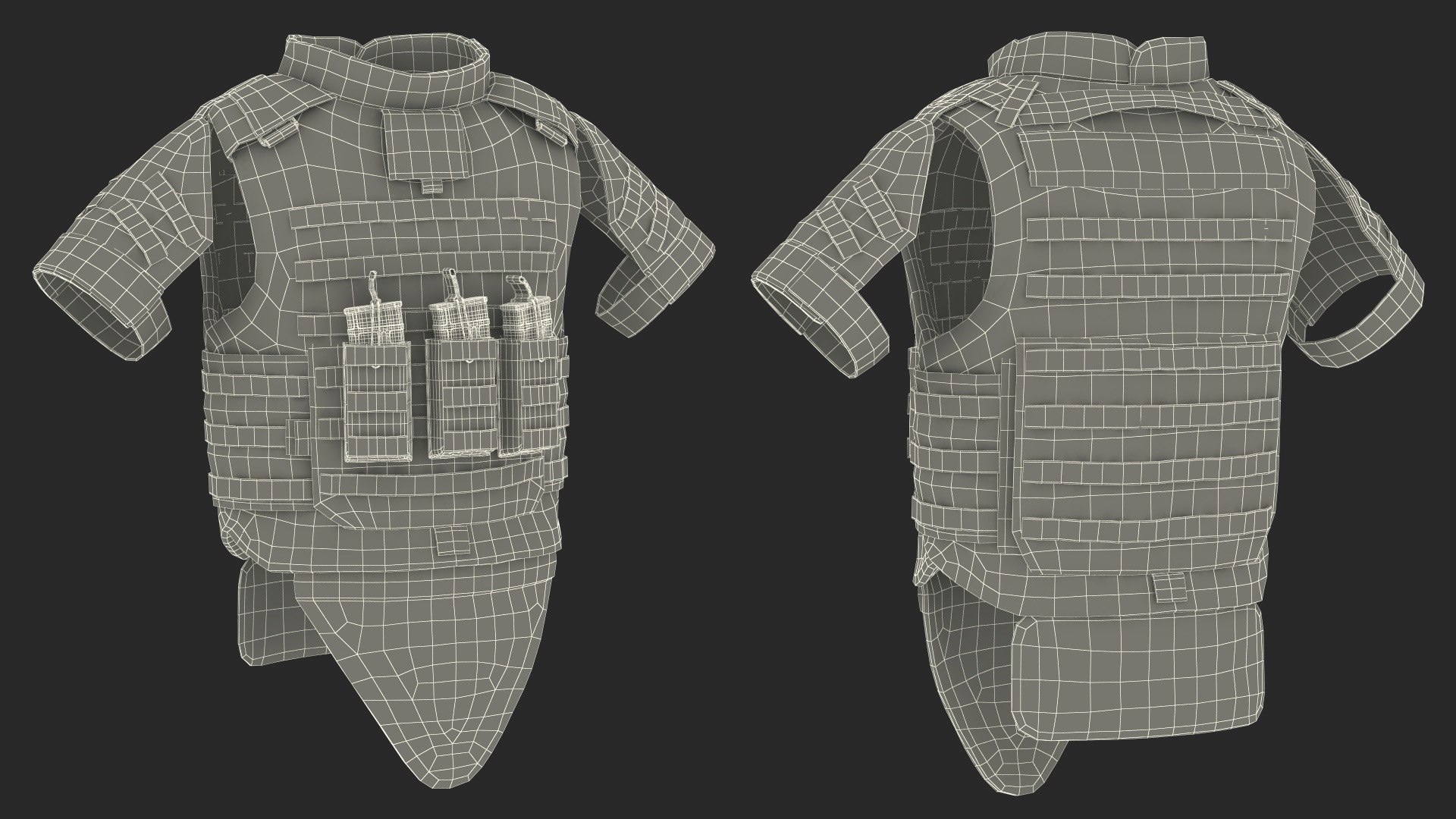 Tactical Military Vest Grey Camo 3D Model - TurboSquid 2260939
