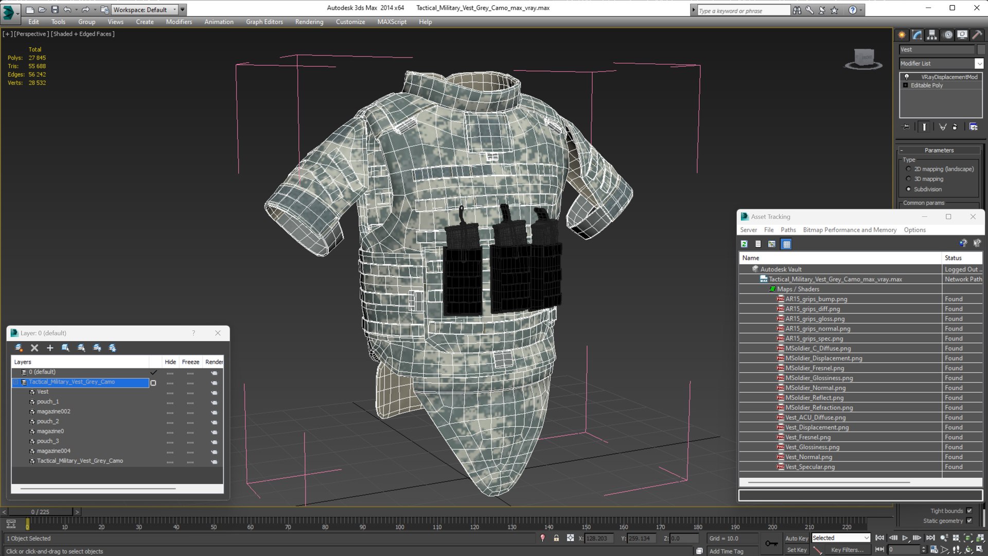 Tactical Military Vest Grey Camo 3D Model - TurboSquid 2260939