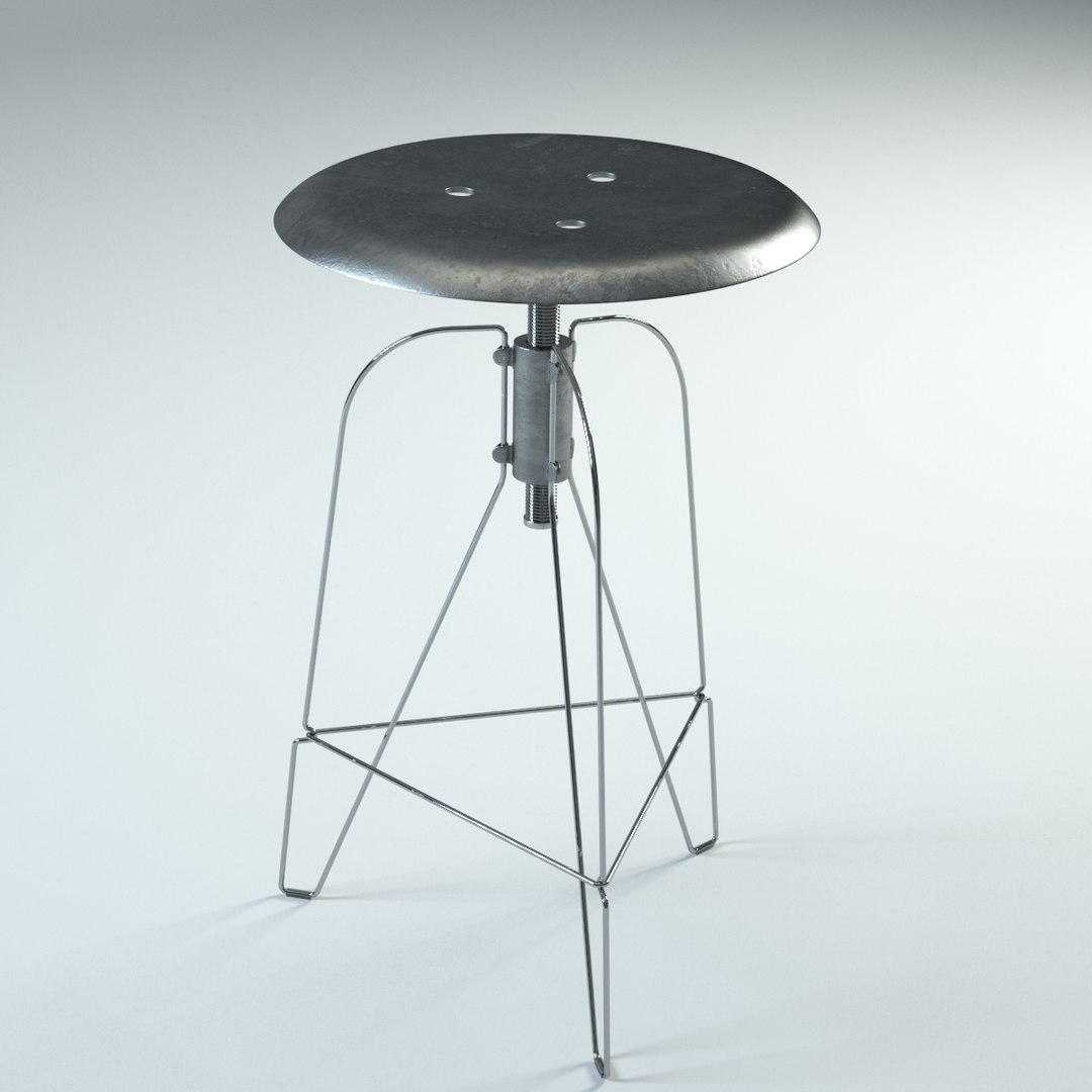 Swivel Stool Metal 3d Model