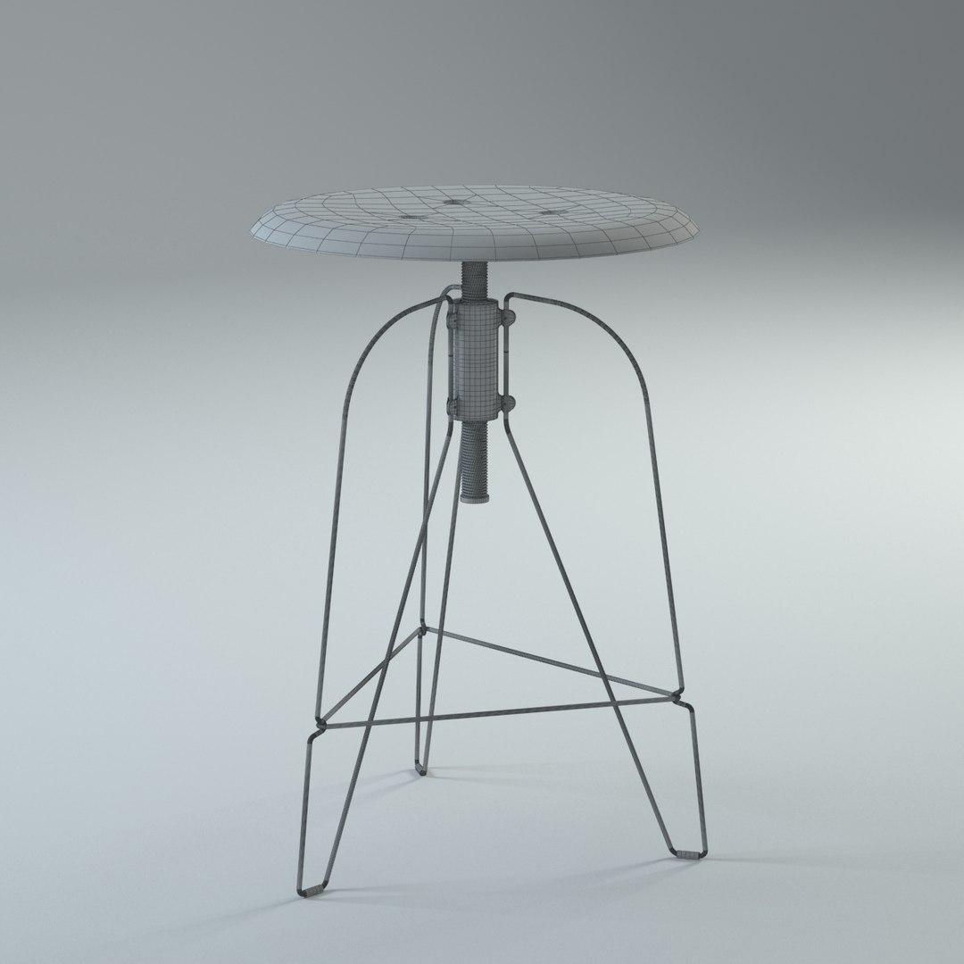 Swivel Stool Metal 3d Model