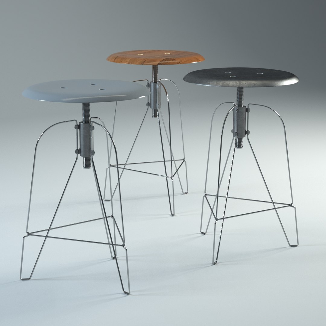 Swivel Stool Metal 3d Model