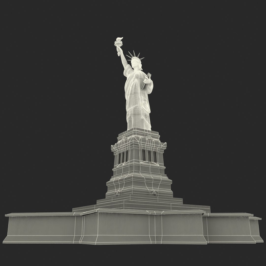 3d statue liberty low-poly model