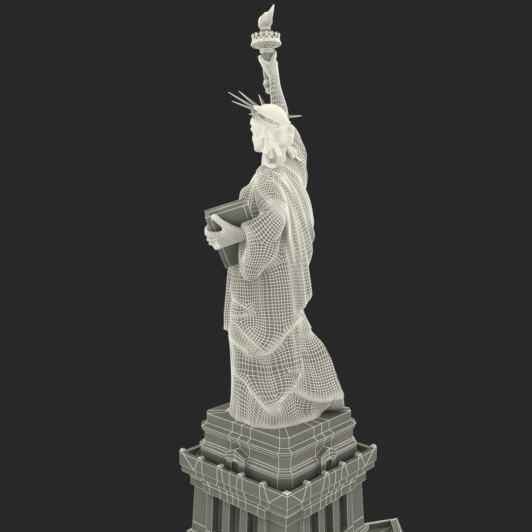 3d statue liberty low-poly model