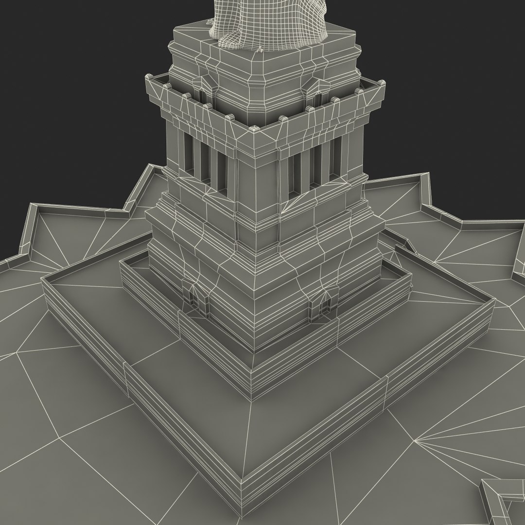 3d statue liberty low-poly model