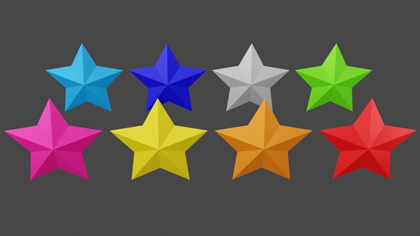 modelo 3d Colección de estrellas coloridas - TurboSquid 2138869