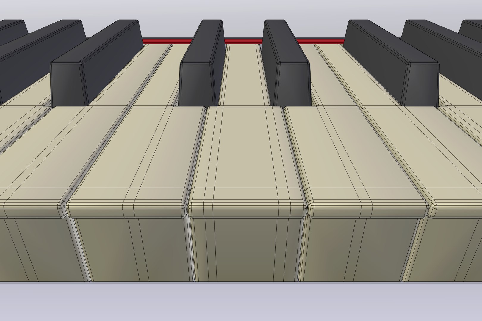 Blend Upright Piano Keyboard
