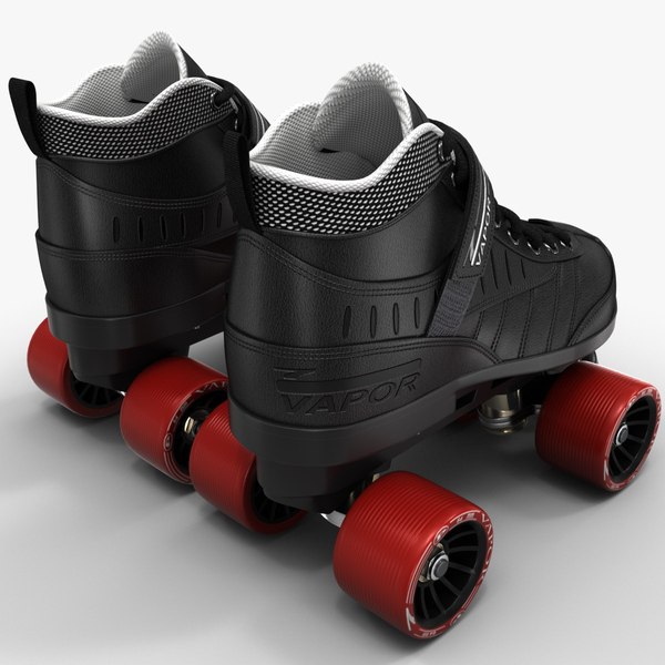 3ds max quad roller skates black