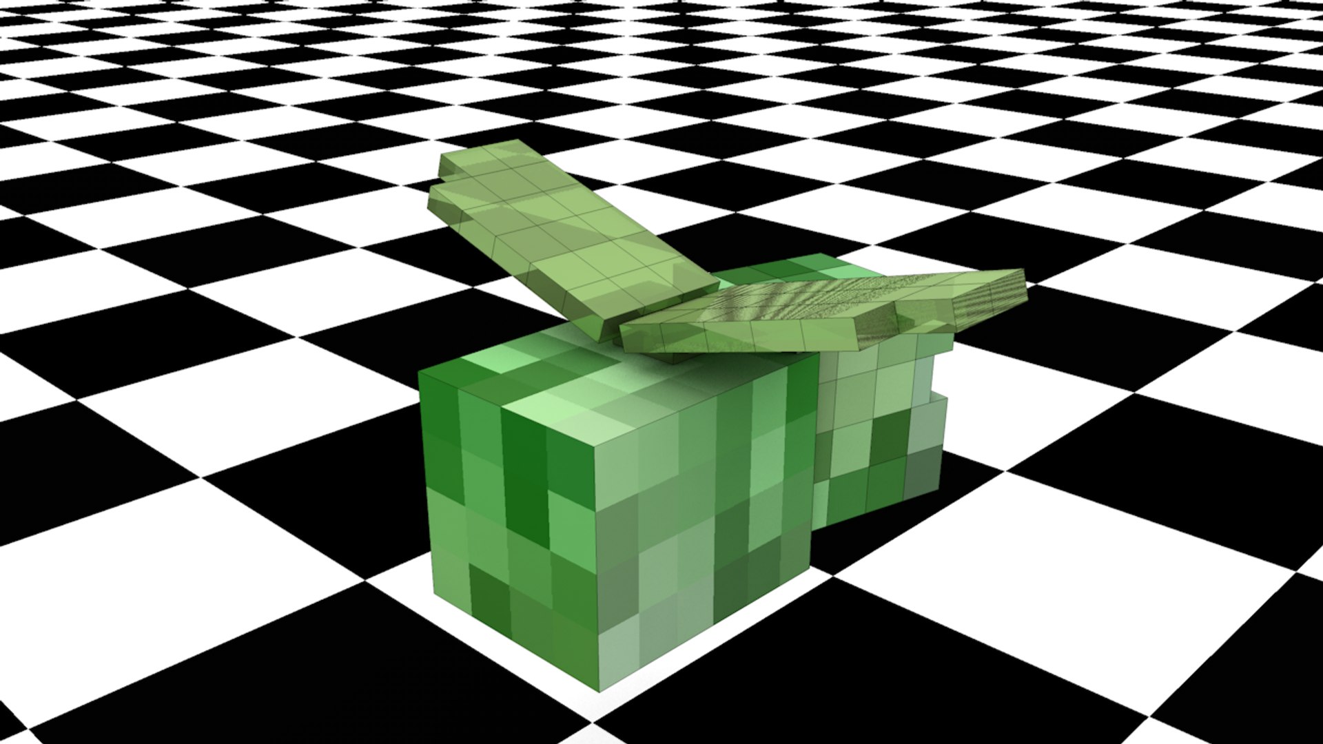 Cinema4d Minecraft Creeper-fly