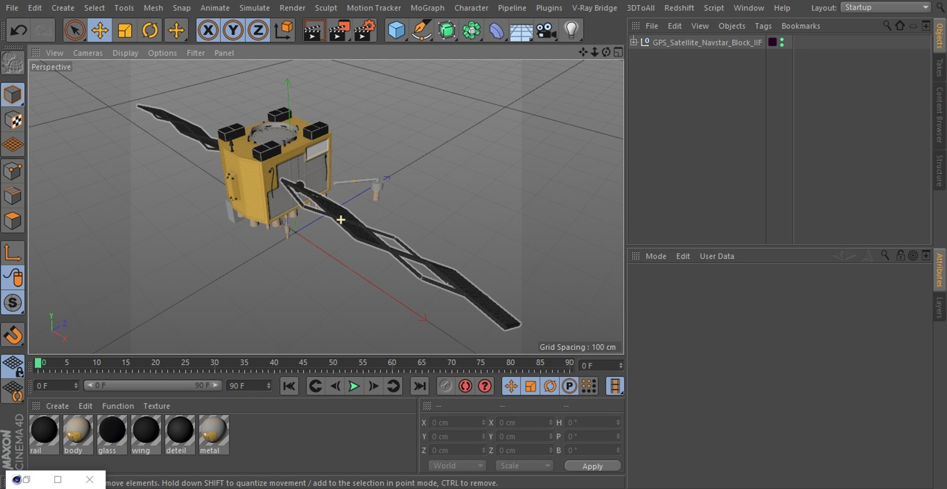 gps satellite navstar block 3d model