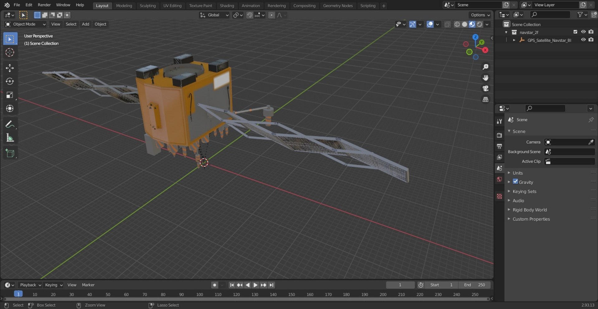 gps satellite navstar block 3d model