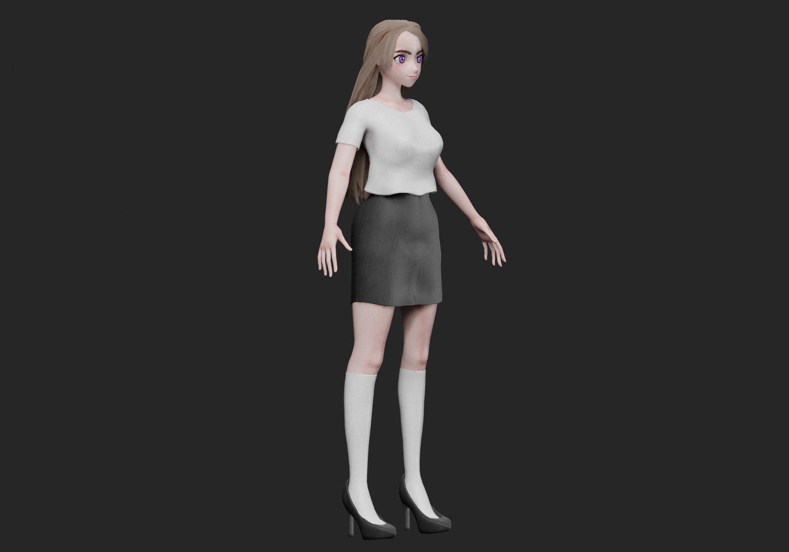 Basic Anime Girl V29361 3D Model - TurboSquid 2272494