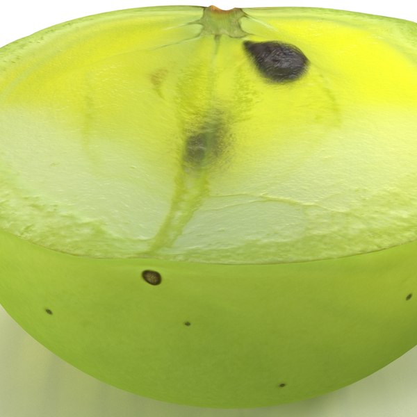 3d green grape cross section model