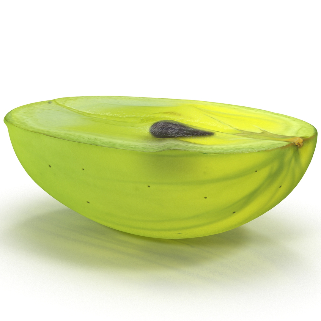 3d green grape cross section model