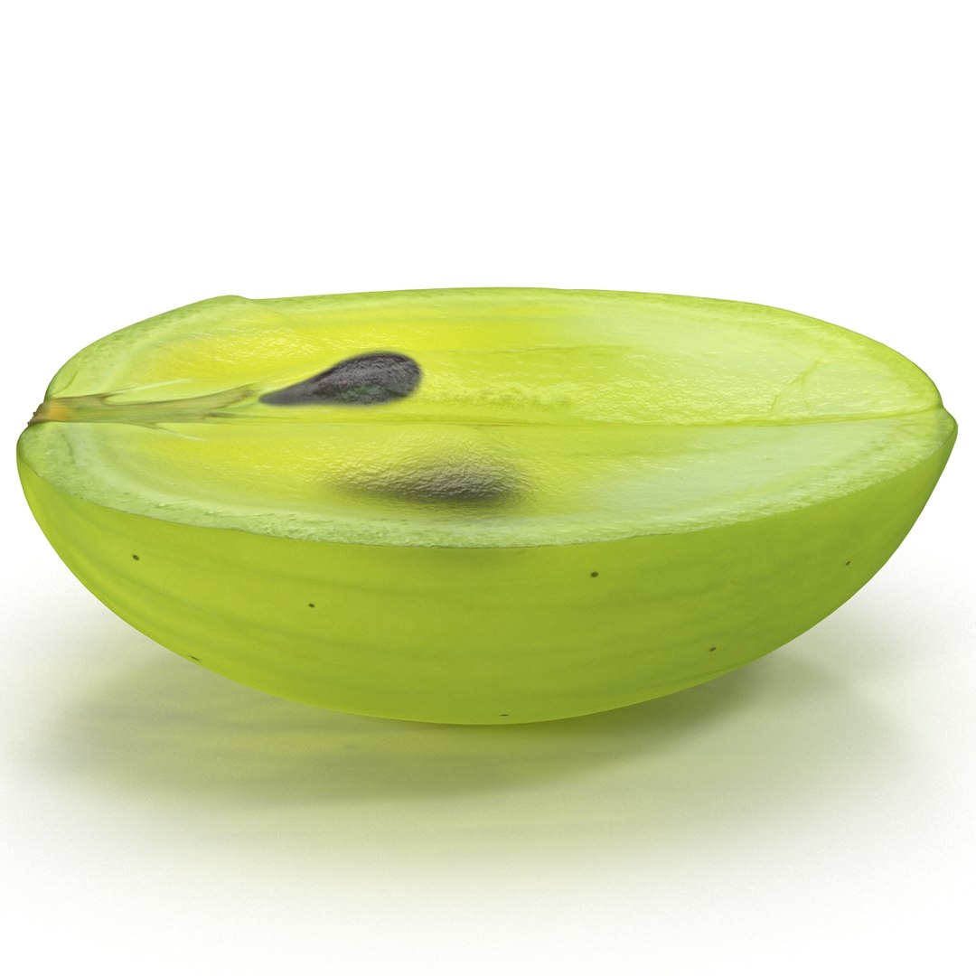 3d Green Grape Cross Section Model