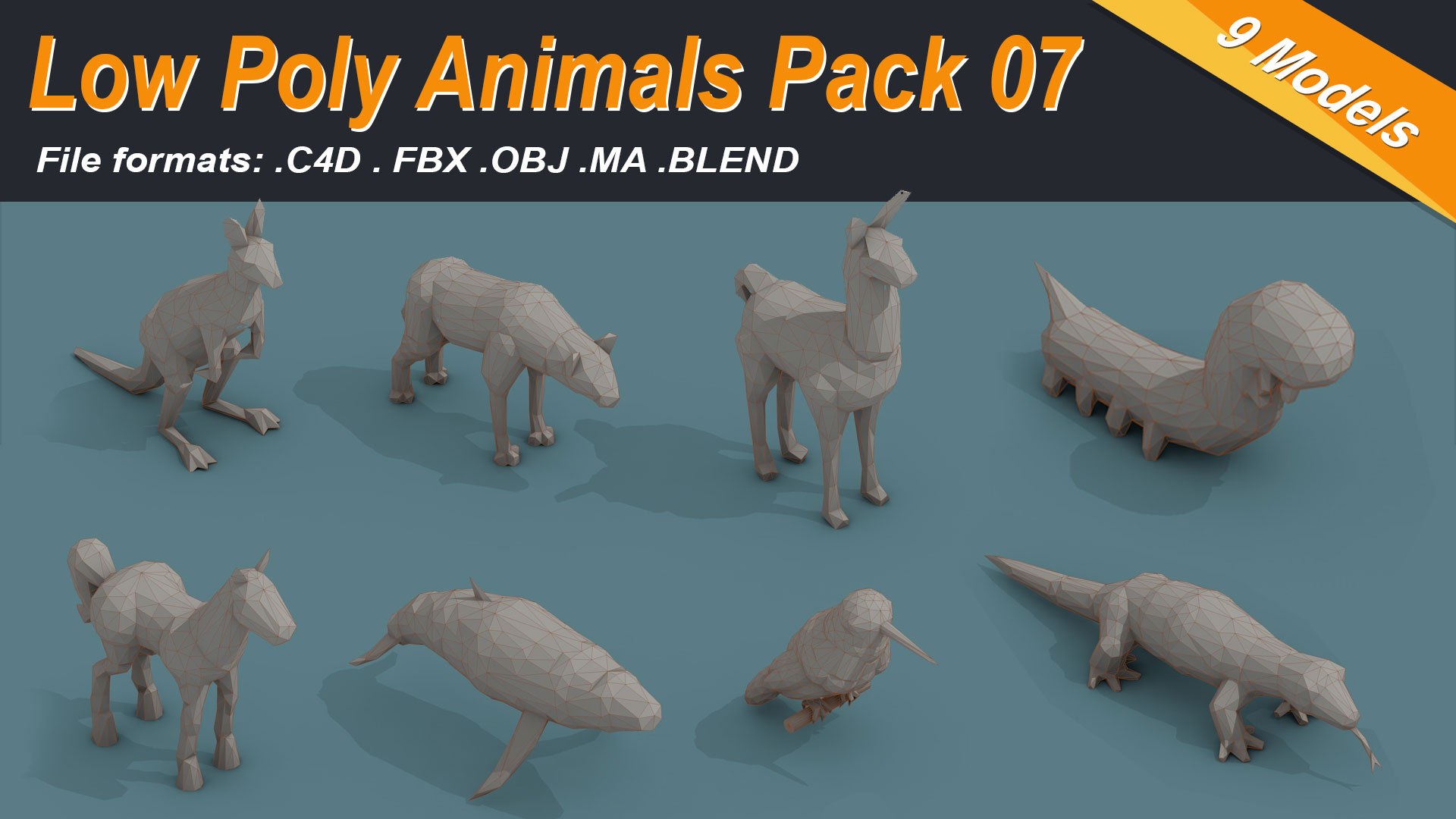 3D Model Low Poly Art Animals Isometric Icon Pack 07 - TurboSquid 1759745
