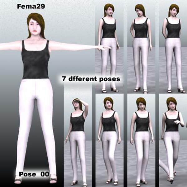 3d model human female girl