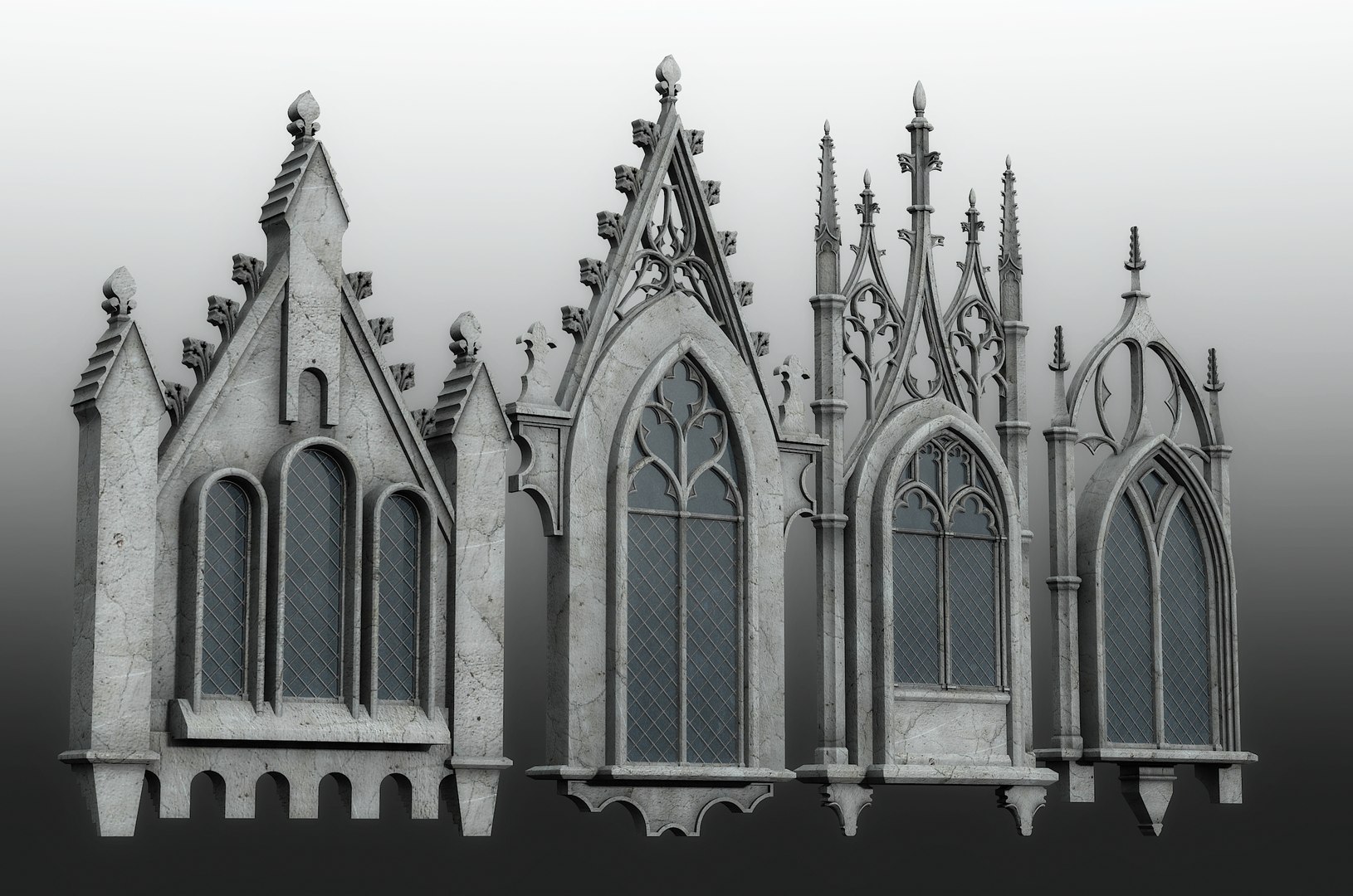 3D gothic windows - TurboSquid 1458555