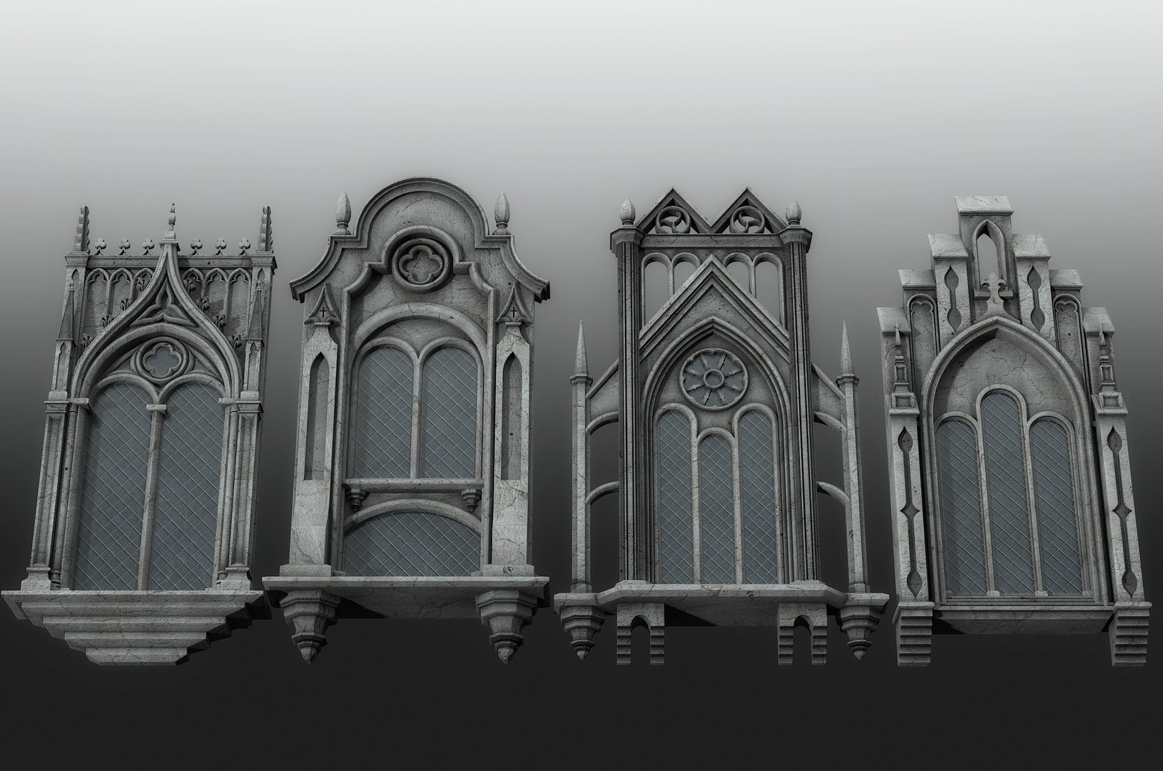 3D gothic windows - TurboSquid 1458555