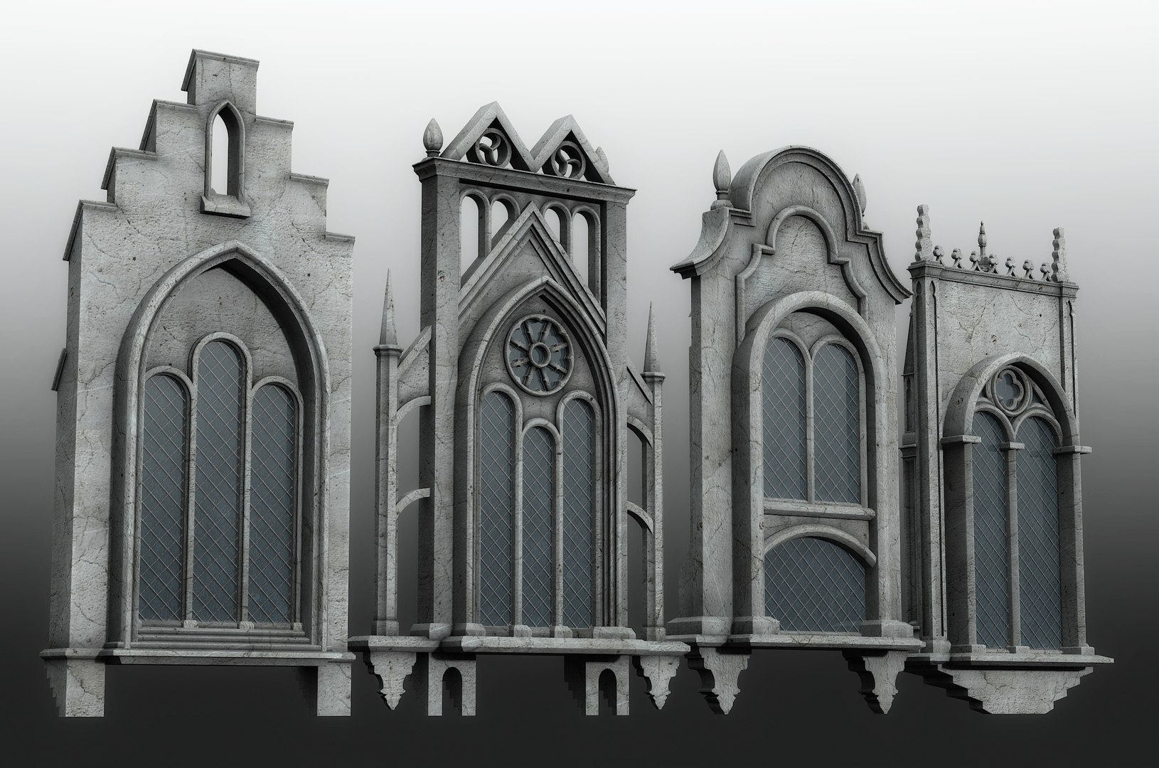 3D gothic windows - TurboSquid 1458555