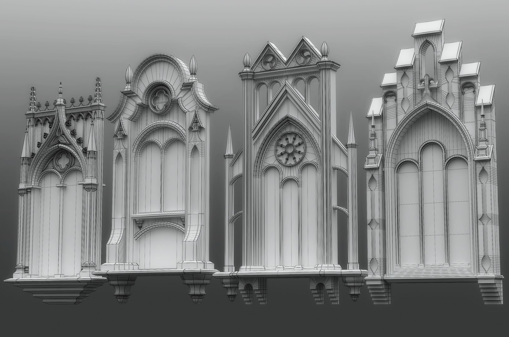3D gothic windows - TurboSquid 1458555